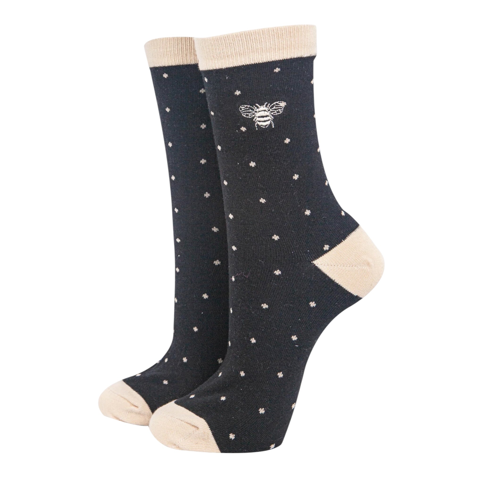 Polka Dot Socks with Embroidered Bee | Sock Talk – Secret Boutique